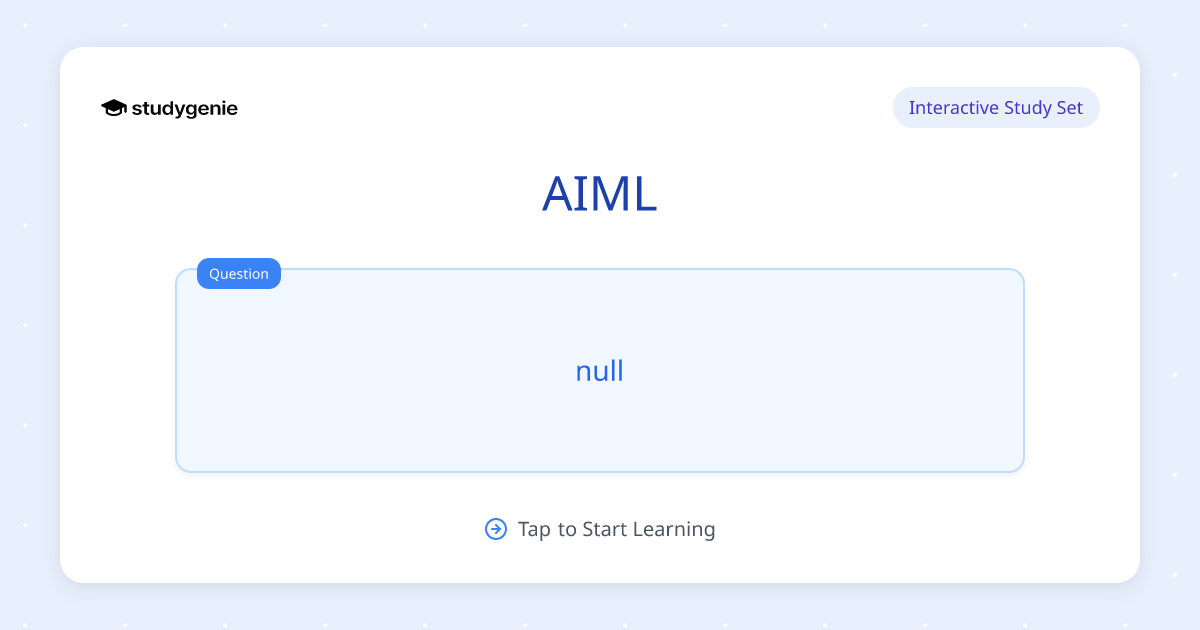 AIML Study Set | Studygenie