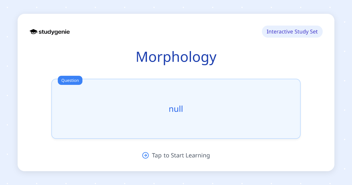 Morphology Study Set | Studygenie